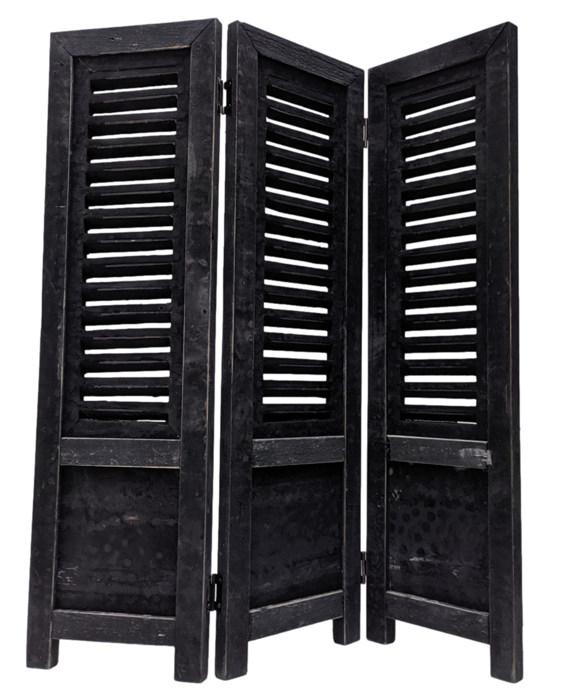 Raamscherm hout 70 cm - landelijke shutter als raam scherm zwart ...